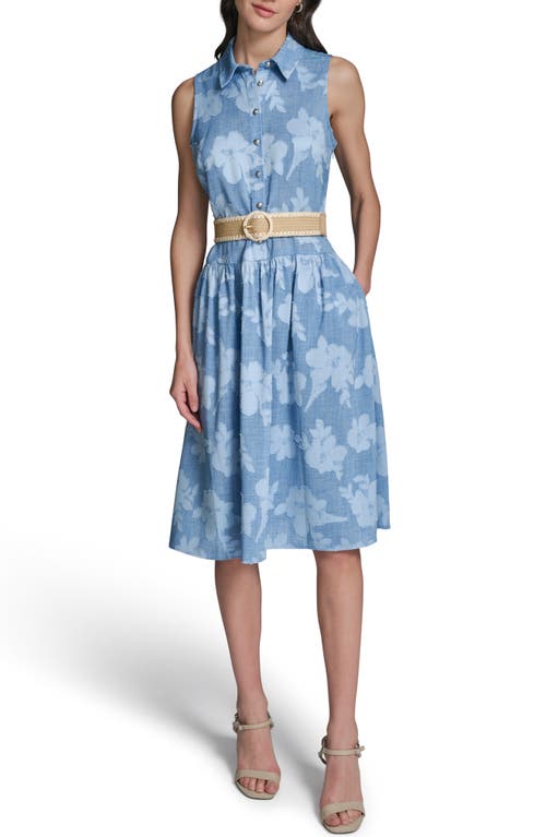 KARL LAGERFELD PARIS Flora Sleeveless Midi Dress